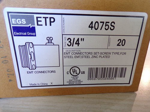 NEW EGS 4075S 3/4" EMT Connectors, Box of 20 *FREE SHIPPING* | eBay