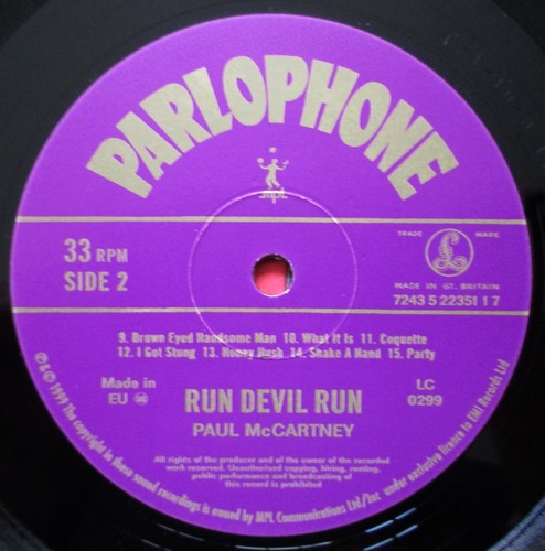 PAUL McCARTNEY - Run Devil Run (1999) Vinyl, LP 7243 522351 1 7 - NM | eBay