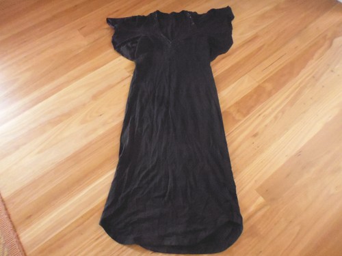 LADIES CUTE BLACK BATWING SHORT SLEEVE LONG DRESS BY MUNK MUNK - SIZE 8 ...