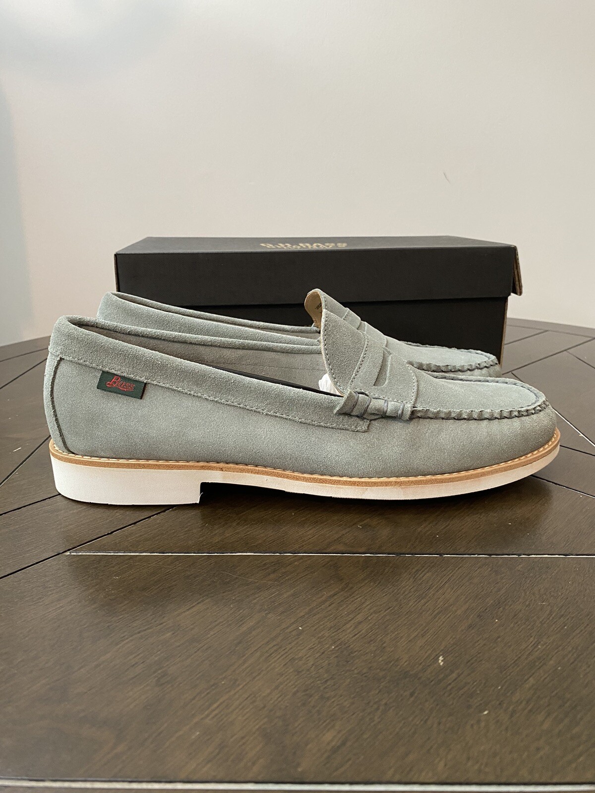 GH Bass Weejuns Penny Loafers Size 11.5 Men Suede Sage Green Larson ...