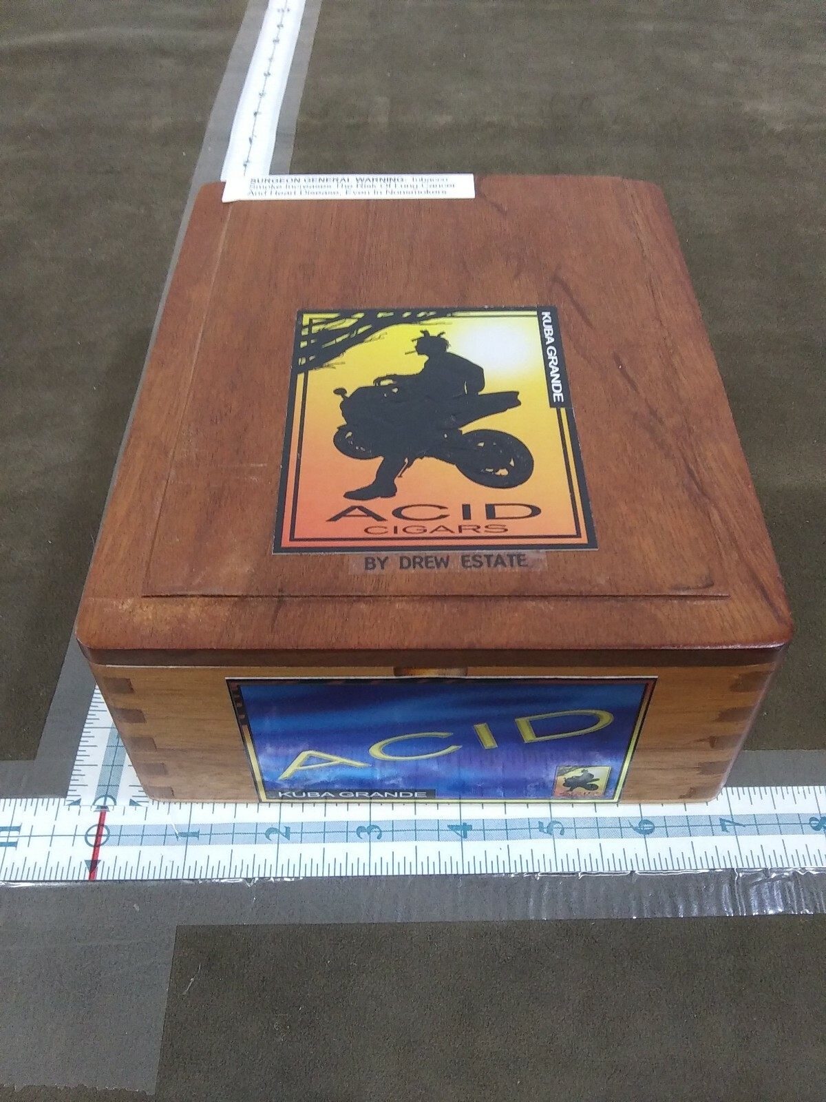 Drew Estate ACID Kuba Grande Wooden Cigar Box Humidor Empty square flip ...