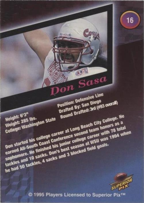 1995 Superior Pix Don Sasa #16 for sale | eBay