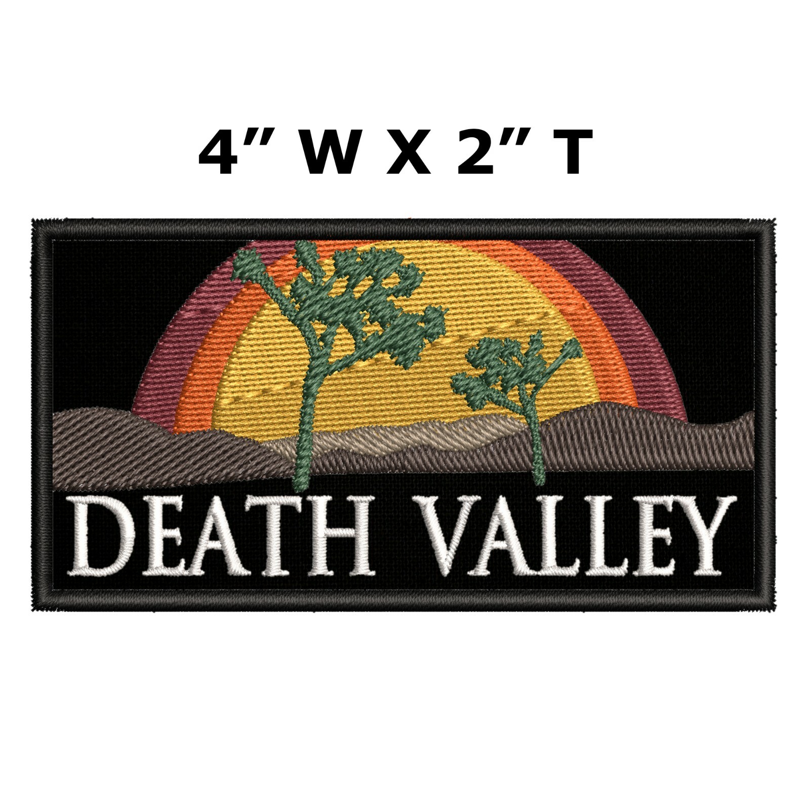 DEATH VALLEY Patch Embroidered Iron-On Applique, Joshua Tree, Mojave ...