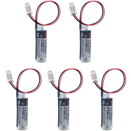 5x 3.6V ER17500V TOSHIBA PLC Battery with plug For Yaskawa HW1483880-A ...