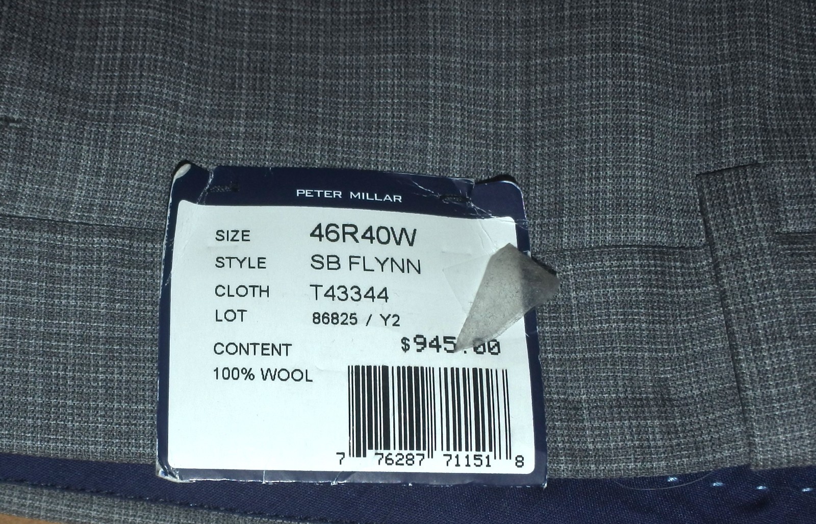 NWT Men's 40 Peter Millar SB Flynn Pants Wool Grey Mélange 37 Inseam ...