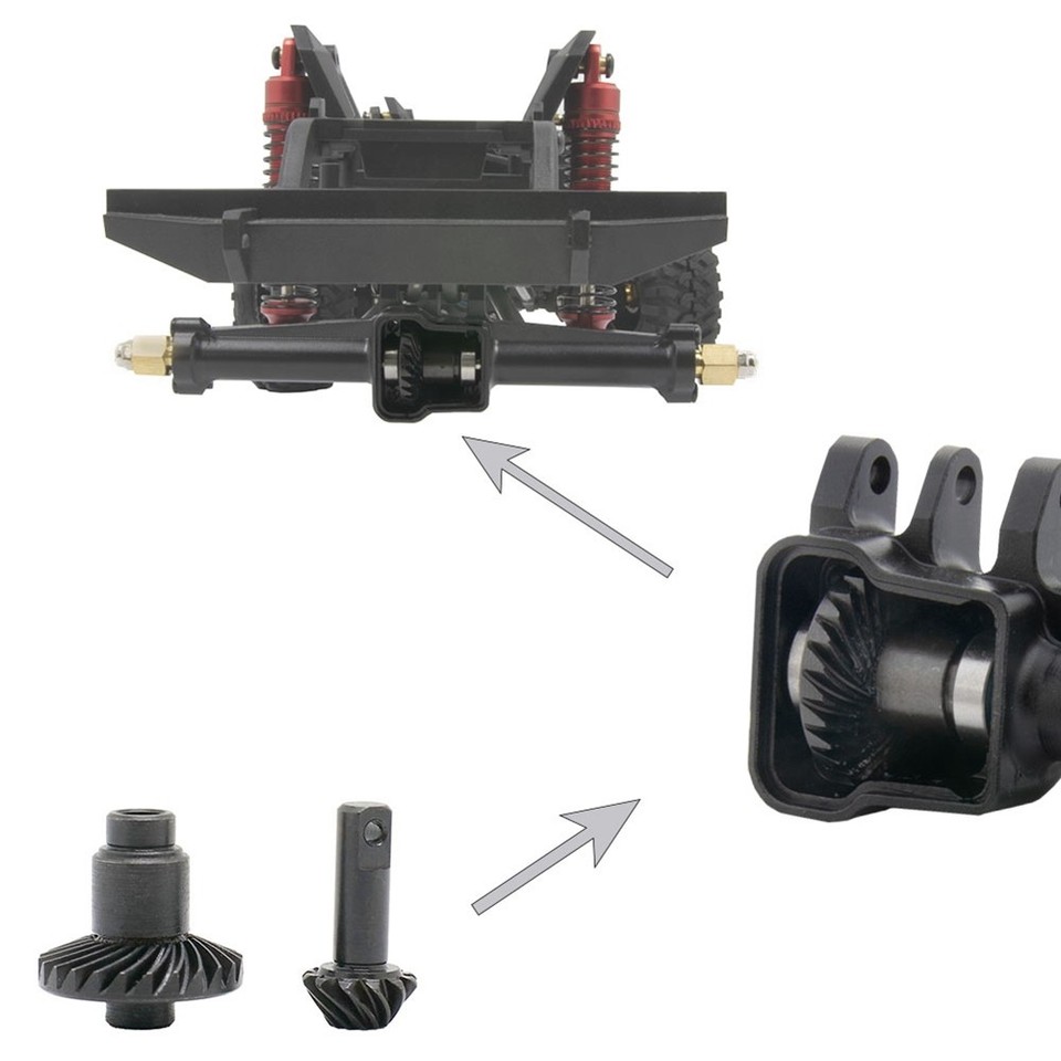 Steel Alloy Helical Axle Gear Set 24T 12T for TRX4M 1/18 RC Crawler ...