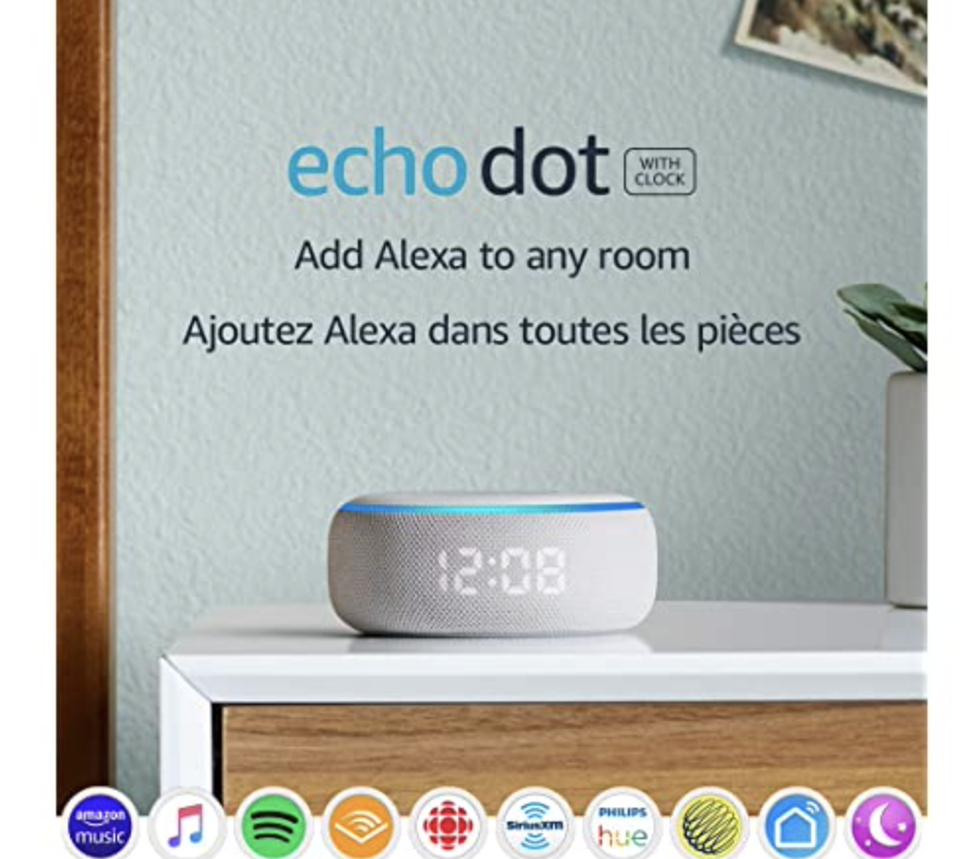 NEW Amazon Echo Dot w/ CLOCK (3rd Gen) - Smart Speaker with Alexa -SAME ...