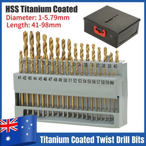 60Pcs High Speed Steel Twist Drill Bits Tool Set 41-98mm Gold Drill Bit ...