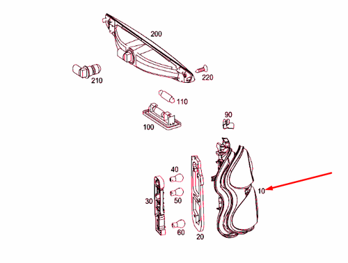 SMART FORTWO Coupe 451 Rear Left Tail Lamp RHD A4518200164CJ4A NEW ...