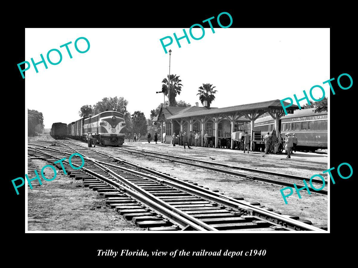 OLD 8x6 HISTORIC PHOTO TRILBY FLORIDA THE RAILROAD DEPOT STATION c1940 ...