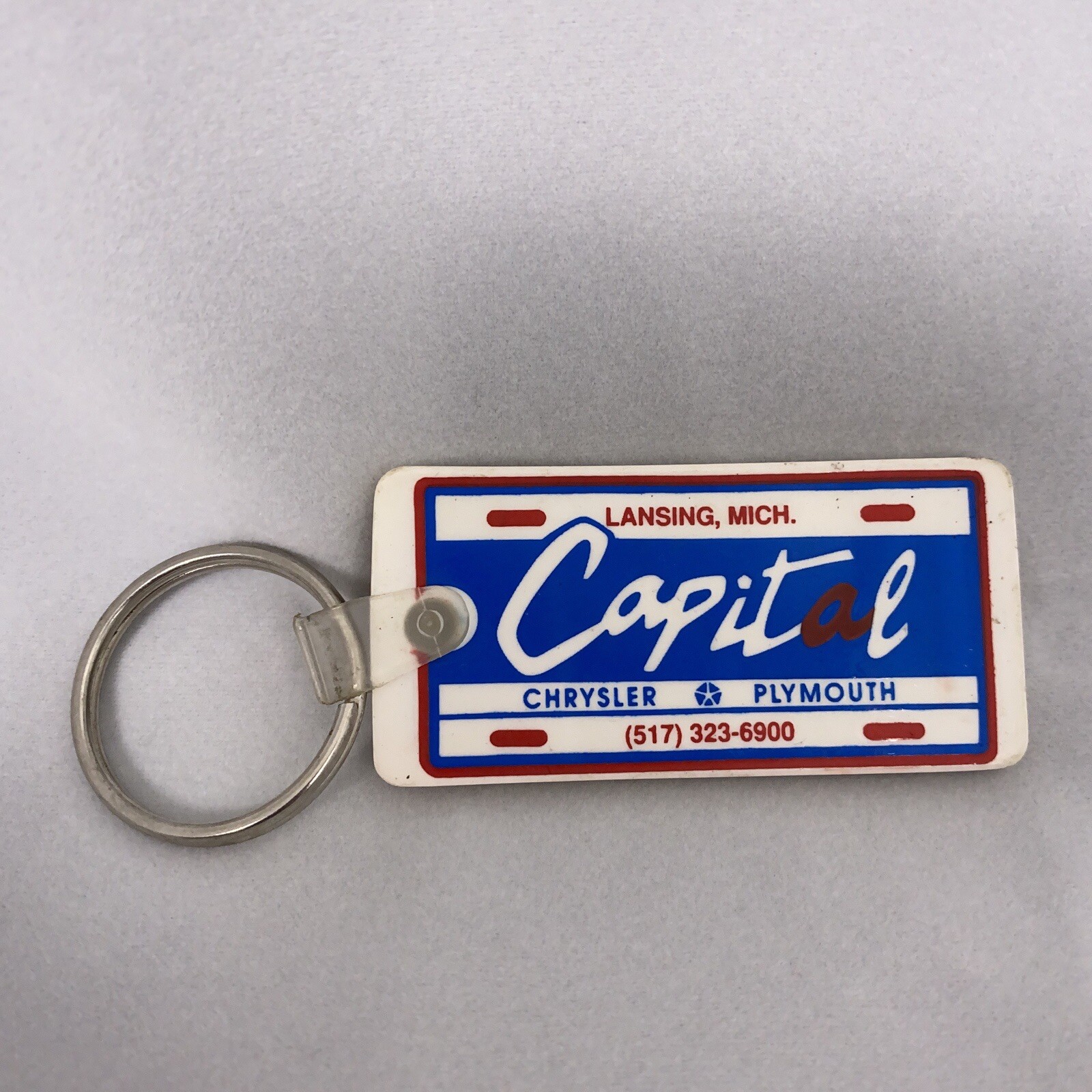 Vintage Lansing Michigan Capital Chrysler Plymouth Rubber Key Fob ...