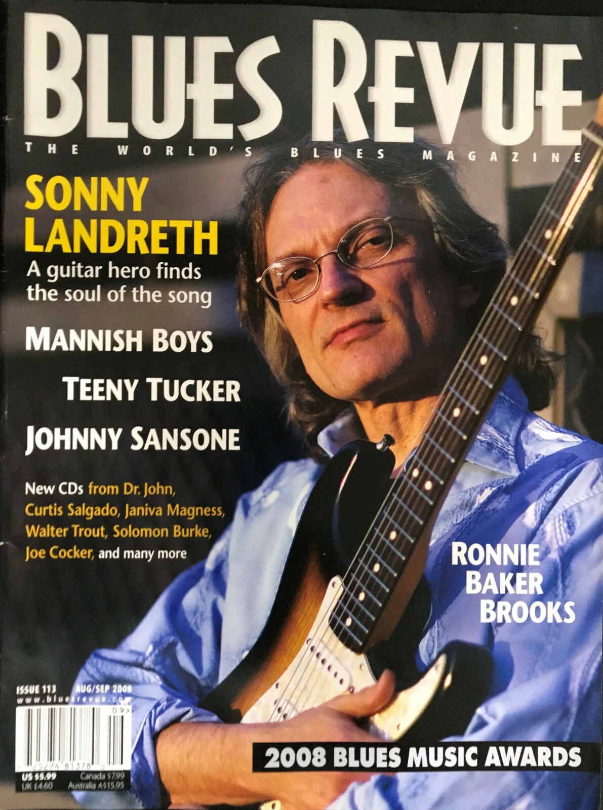 Blues Revue Magazine - Aug/Sept 2008 Back Issue- Sonny Landreth Cover ...
