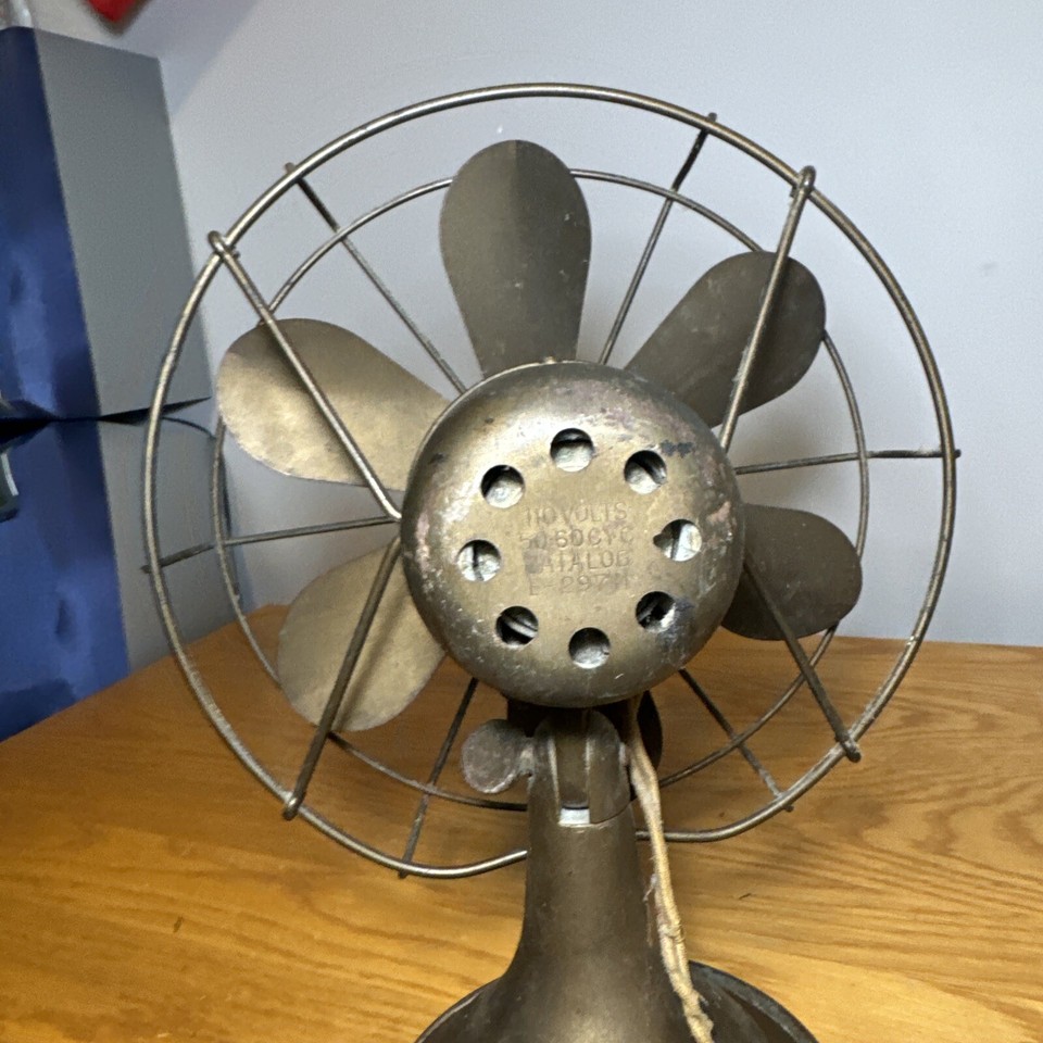 Rare Antique Diehl Fan Brass Blades Oscillating Working 10” Vtg Model E ...