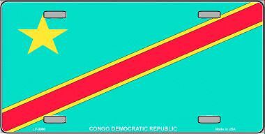 Congo Democratic Republic Flag Metal Novelty License Plate Tag LP3998 ...