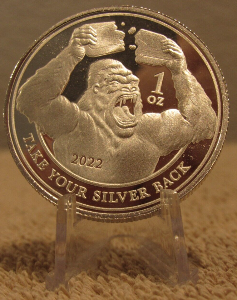 2022 Silverback Precious Metals 1 Troy Oz. .999 Silver Round - Gorilla ...