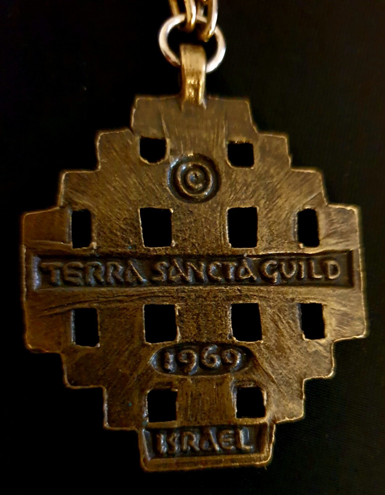 Vintage Terra Sancta Guild 1969 ISRAEL Cross Handpainted Enamel Pendant ...