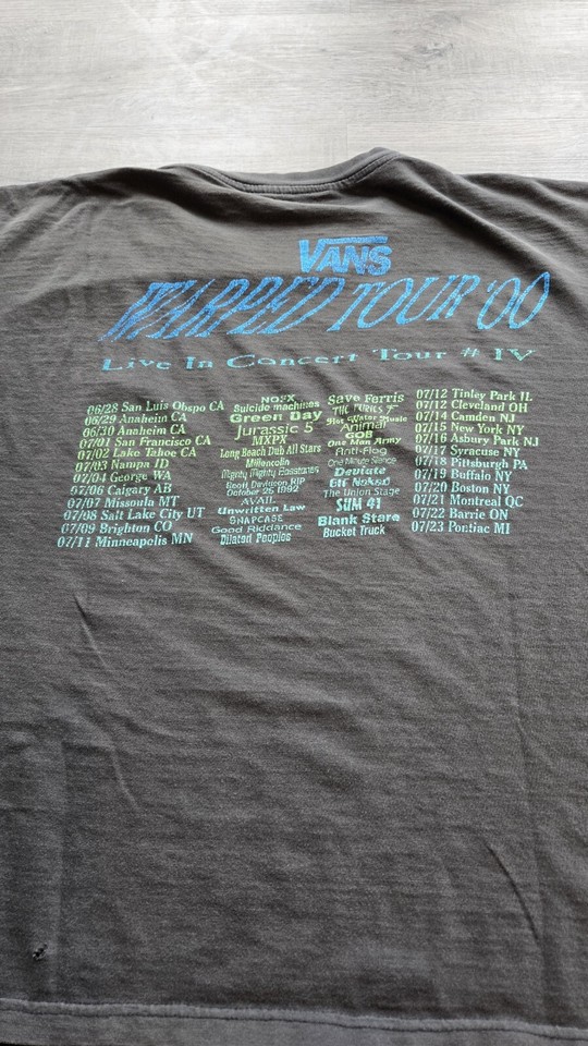 Vintage 00s Vans Warped Tour 2000 Rare Punk Band T-Shirt | eBay