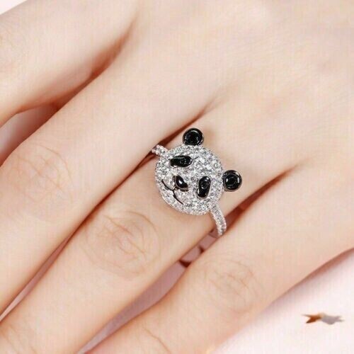 2.2Ct Simulated Diamond Women's Panda Engagement Ring 14K White Gold ...