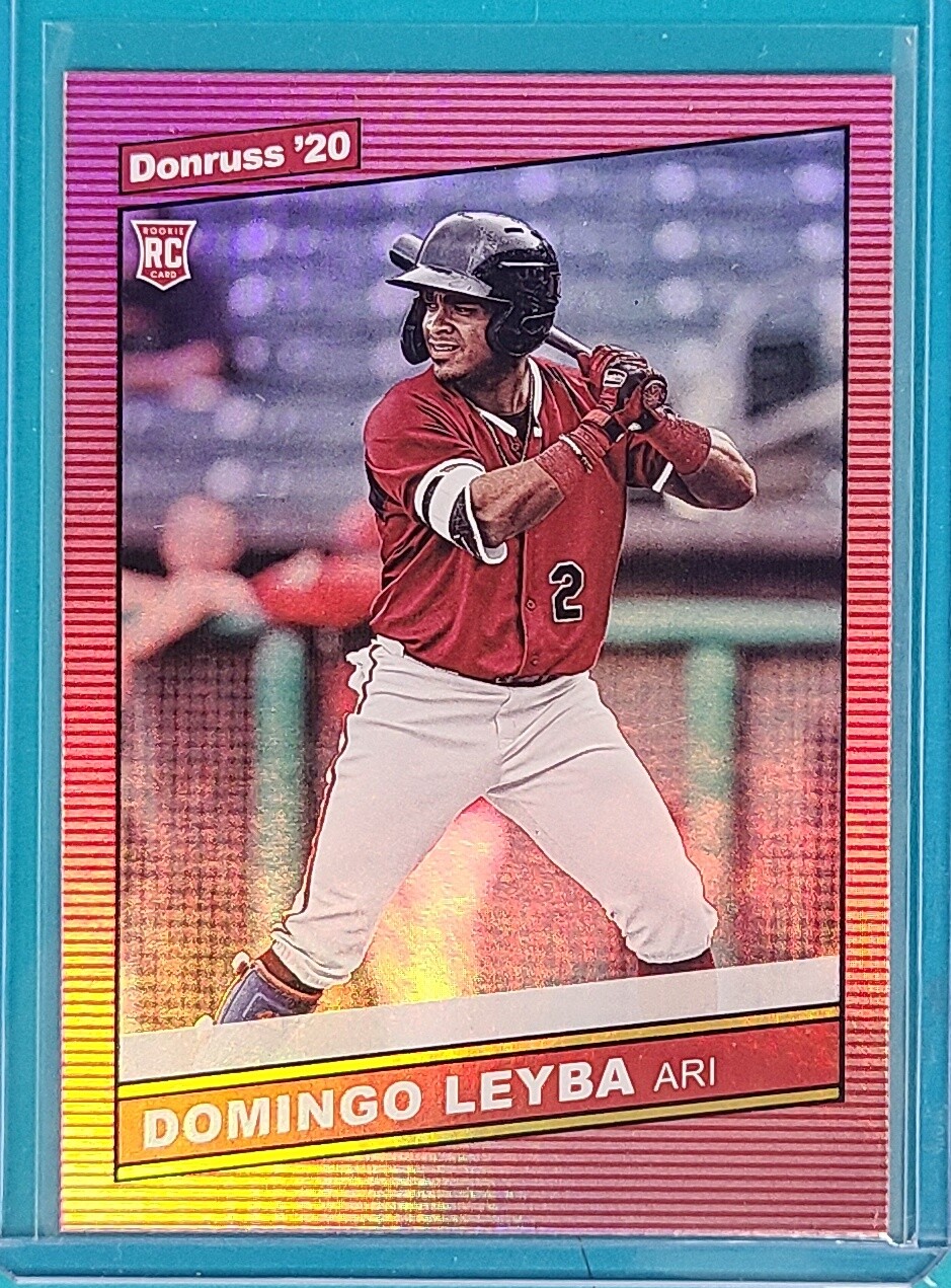 2020 Donruss Holo Pink Parallel #255 Domingo Leyba Arizona DB Baseball ...