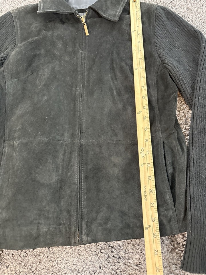 Vintage Fabio Leather Jacket Womens Small Suede Black Full Zip Goth ...