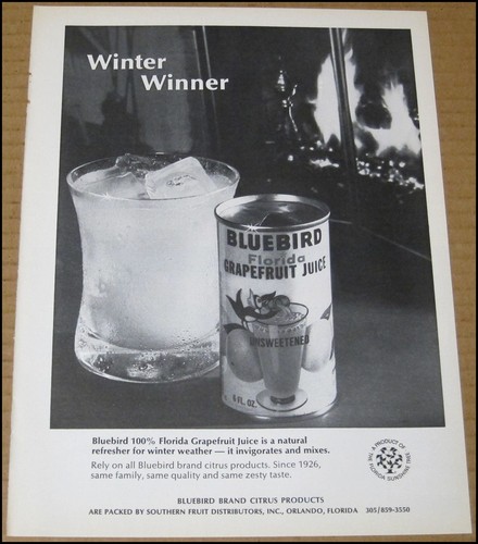 1978 Bluebird Florida Grapefruit Juice Print Ad Advertisement Brand ...