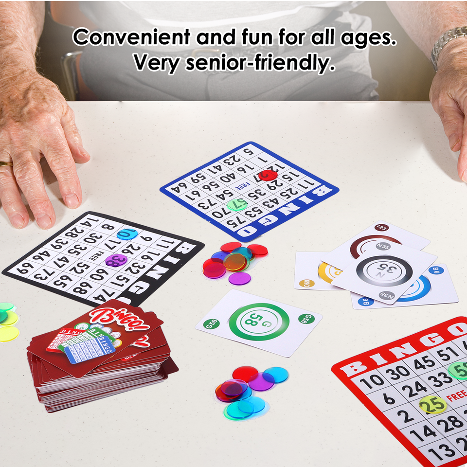 Bingo Game Complete Set w/100 Bingo Cards, 1000 Bingo Chips/Bingo ...