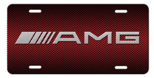 Cool Unique Mercedes-Benz AMG Aluminum License Plate Tag New Silver Red ...