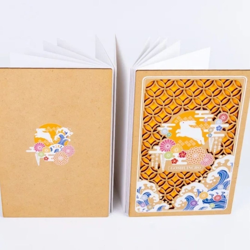 Goshuin Book : Wooden Moon Rabbit Japanese pilgrimage stamp Note Travel ...