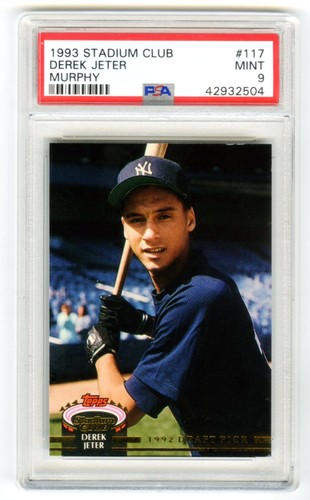 DEREK JETERS~1993 STADIUM CLUB MURPHY PSA-9 MINT MLB ROOKIE RC CARD#117 ...