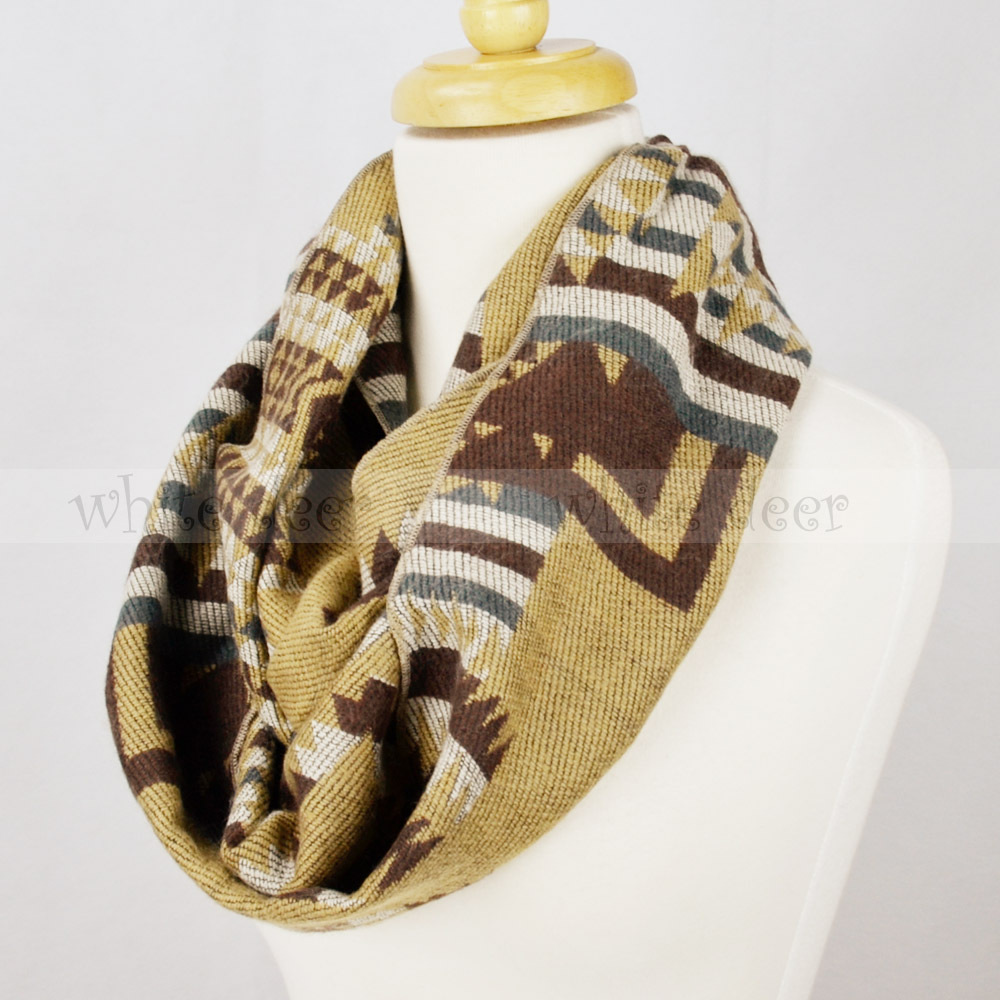 Pashmina Knit Infinity Winter Scarf Elastic Warm Geometric Diamond ...