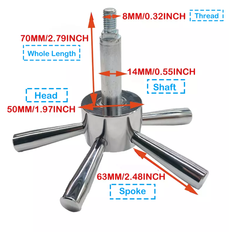 Gun Safe Handle - Premium 5 Spoke Handle with Chrome For Safe / Vault ...