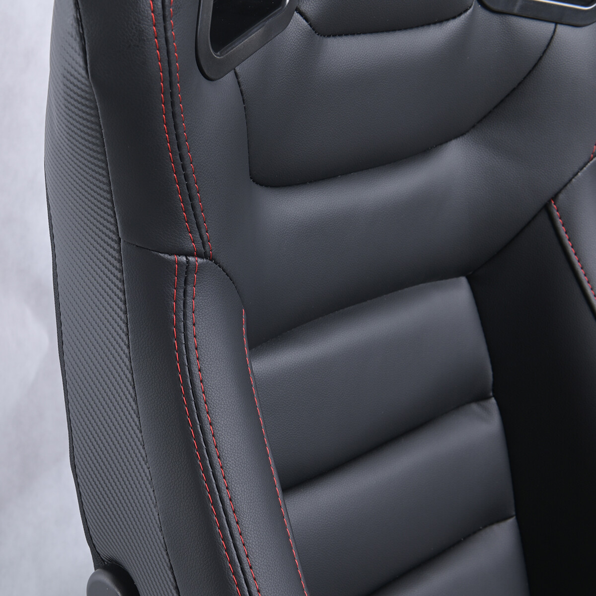 1 Pair Leather Racing Seats Reclinable W/2 Sliders Sport Bucket 2 Seat ...