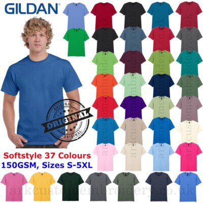 Gildan Softstyle Ringspun T-Shirt * Mens Plain Tee * Standard Blank ...