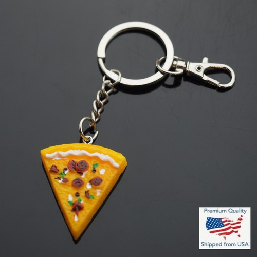 Slice Pizza Keychain Fast Food Novelty Fun Lobster Clasp Clip Bag Charm ...