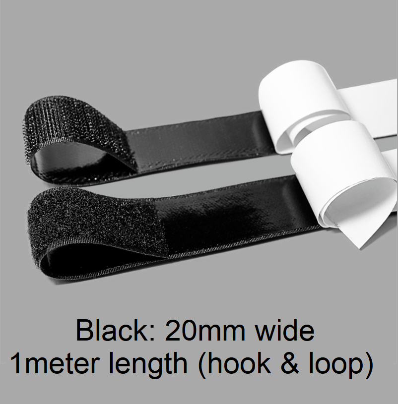 SELF ADHESIVE VELCRO Stick on Tape HOOK & LOOP Sticky Strips - Black ...
