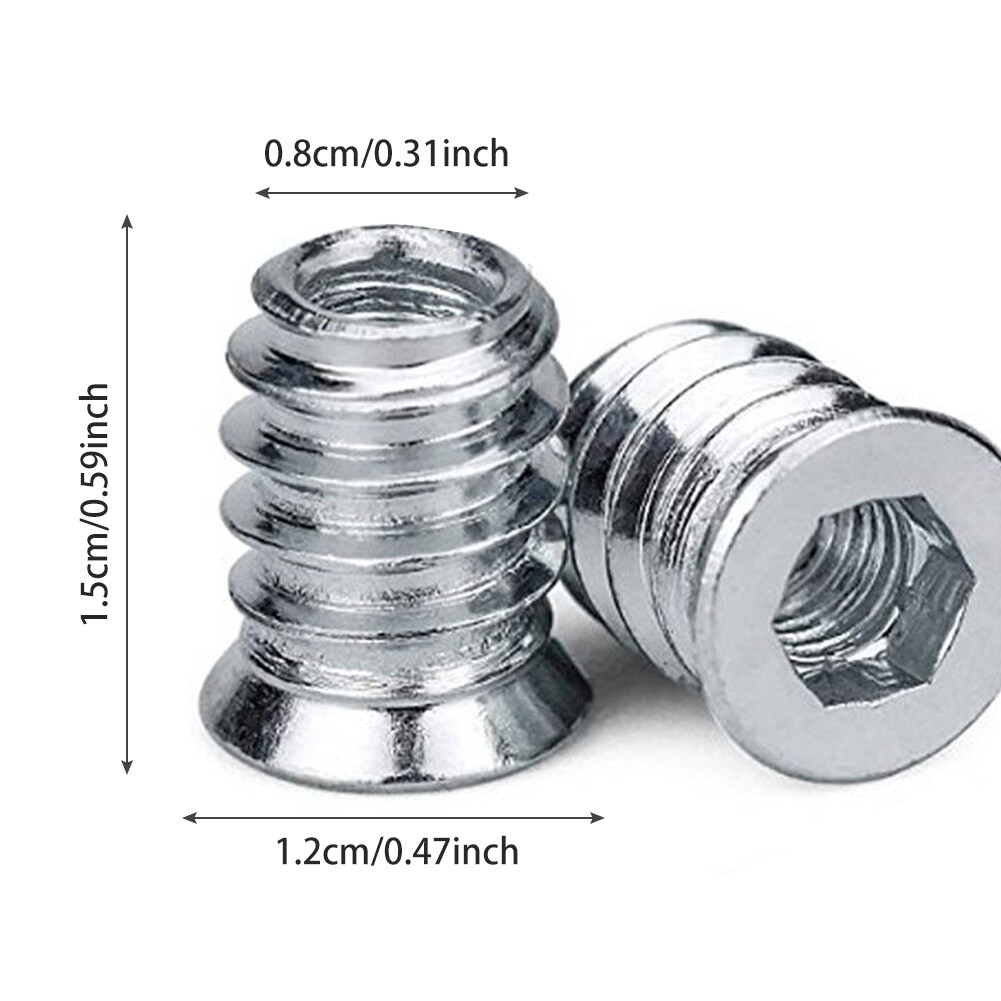 60pcs Building Furniture M6x20 Hex Socket Sockets Threaded Insert Nuts ...