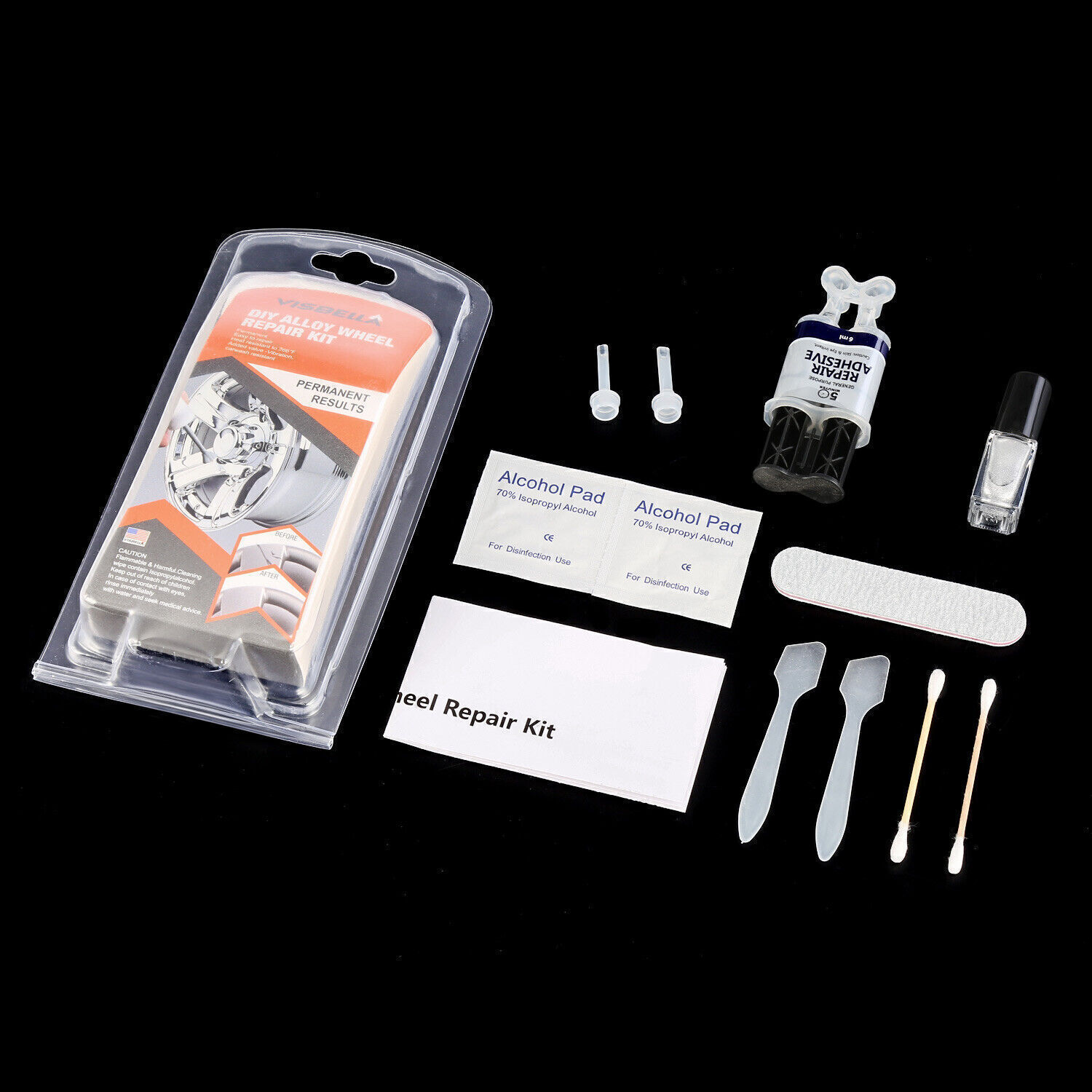 ALLOY WHEEL RIM REPAIR KIT CURB DAMAGE SCUFFS AND SCRAPES ONE KIT UK ...