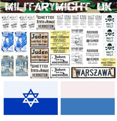 1/32 - 1/35 SCALE WW2 POLAND WARSAW GHETTO UPRISING SET DIORAMA DECALS ...