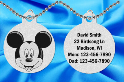 Happy Mouse ID Necklace for Kids, Personalized FREE w Name ...