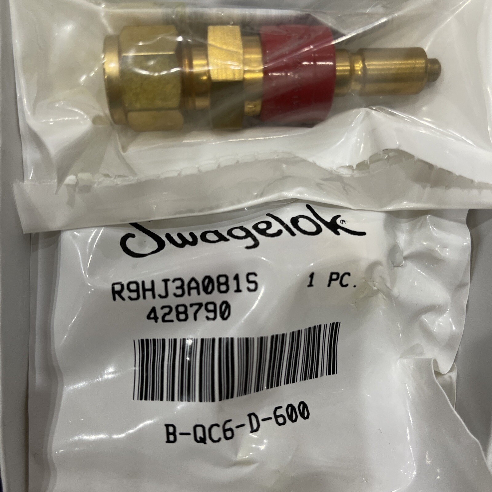 Lot of 2X Swagelok B-QC6-D-600 Quick Connect Quick Connect Stem, New ...