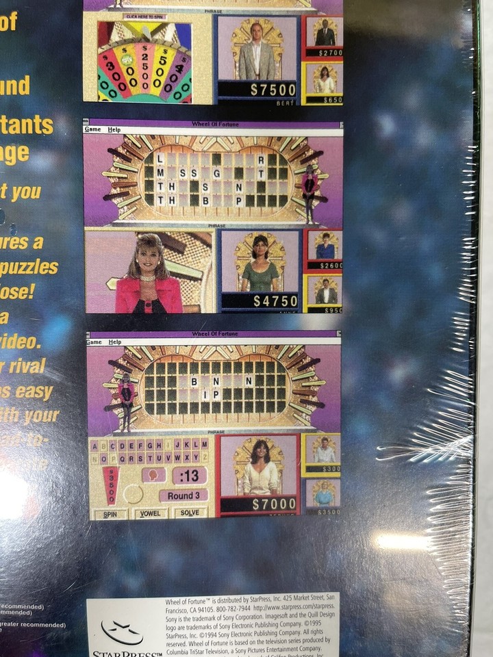 Wheel of Fortune Computer Game PC CD ROM Windows 1994 Vintage NEW ...