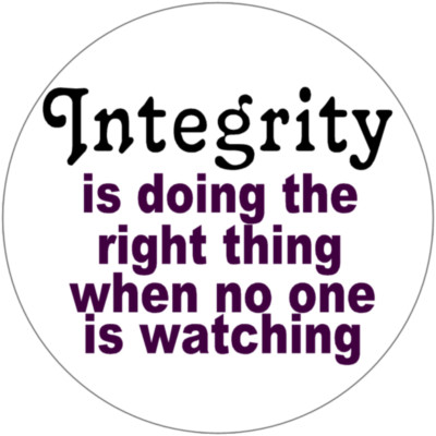 Integrity Doing The Right Thing Quote - 25 Pack Circle Stickers 3" x 3 ...