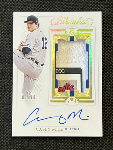 2021 Casey Mize Panini Flawless Rookie Patch Autographs Gold #RPA-CM 1/ ...