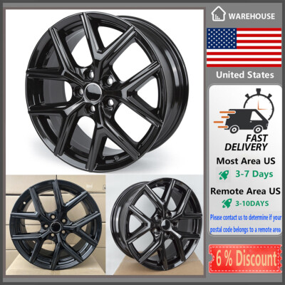 New 18 x 7.5 inch Gloss Black Replacement Alloy Wheel Rim for Toyota ...