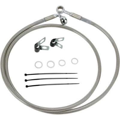 Drag Front Extended +8 Stainless Steel Brake Line Harley 84-98 FXST 93 ...