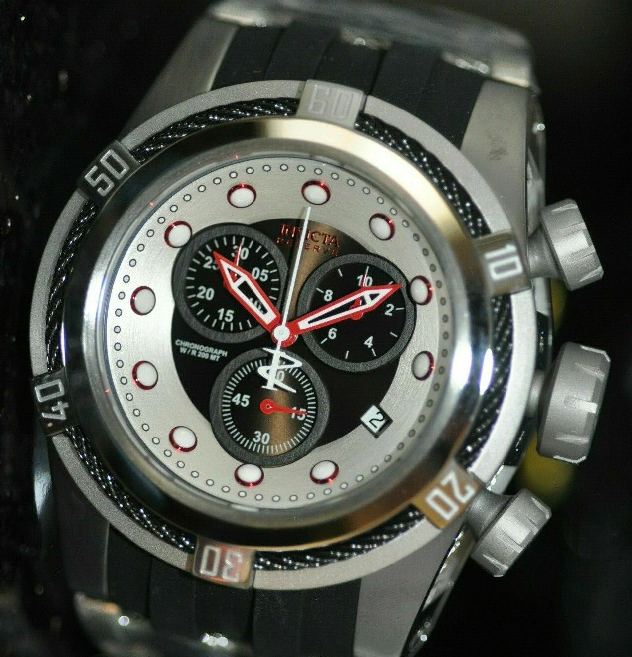 Invicta 22160 Bolt Zeus Men's Cable Round Chronograph Black Silicone ...