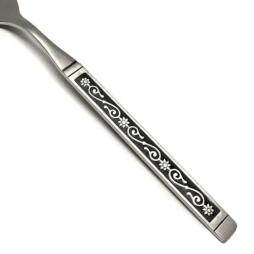 Oneida MIDNIGHT Stainless S.S.S. Black Accent Floral Silverware ...