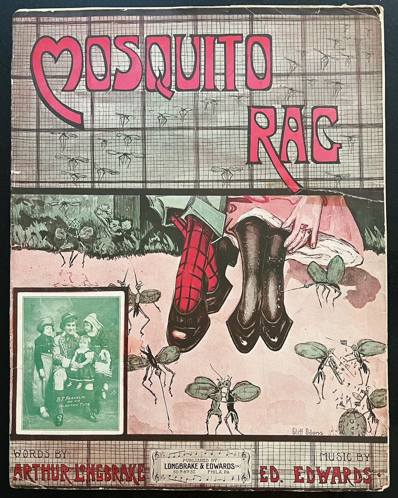 RAGTIME SONG sheet music MOSQUITO RAG by Arthur Longbrake & Ed. Edwards ...