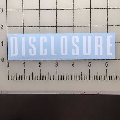 Disclosure Logo 6" Wide White Vinyl Decal Sticker - BOGO | eBay