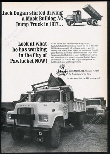 1967 Mack truck R400 dumper Pawtucket RI photo unusual vintage trade ...